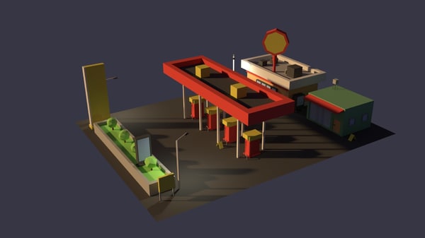 Gas Station Blender Models for Download | TurboSquid