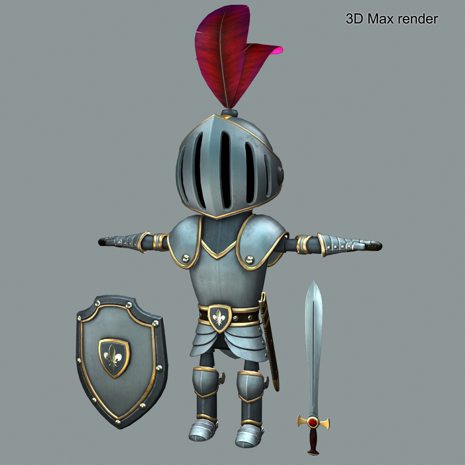 Cartoon knight shield 3D model - TurboSquid 1189212