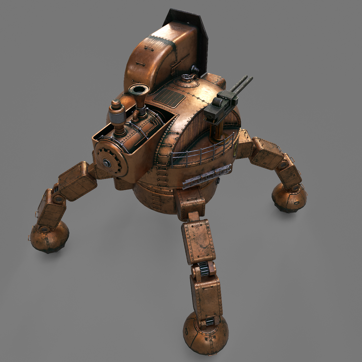Steampunk mech model - TurboSquid 1189735