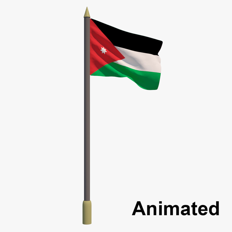 3D model flag jordan - animation - TurboSquid 1190118