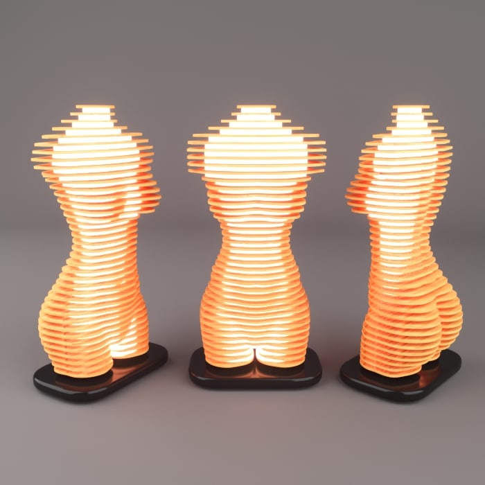 3D lamp torso female model - TurboSquid 1190414
