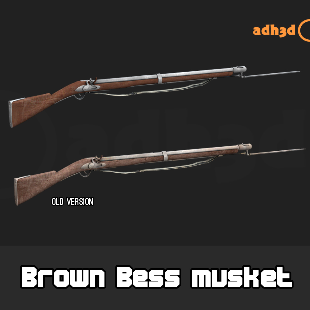 Brown bess musket 3D model - TurboSquid 1190431