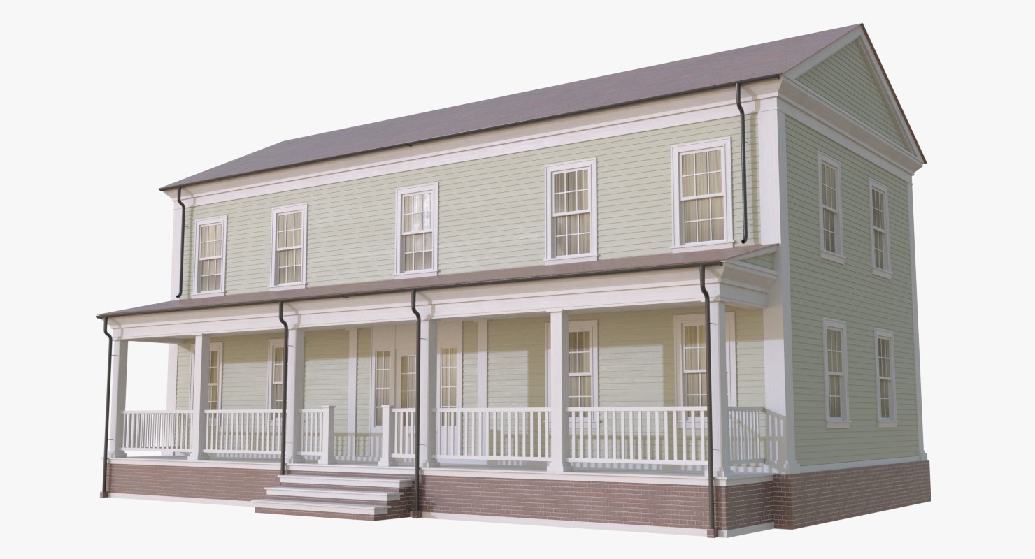 Colonial house 3D model - TurboSquid 1190854