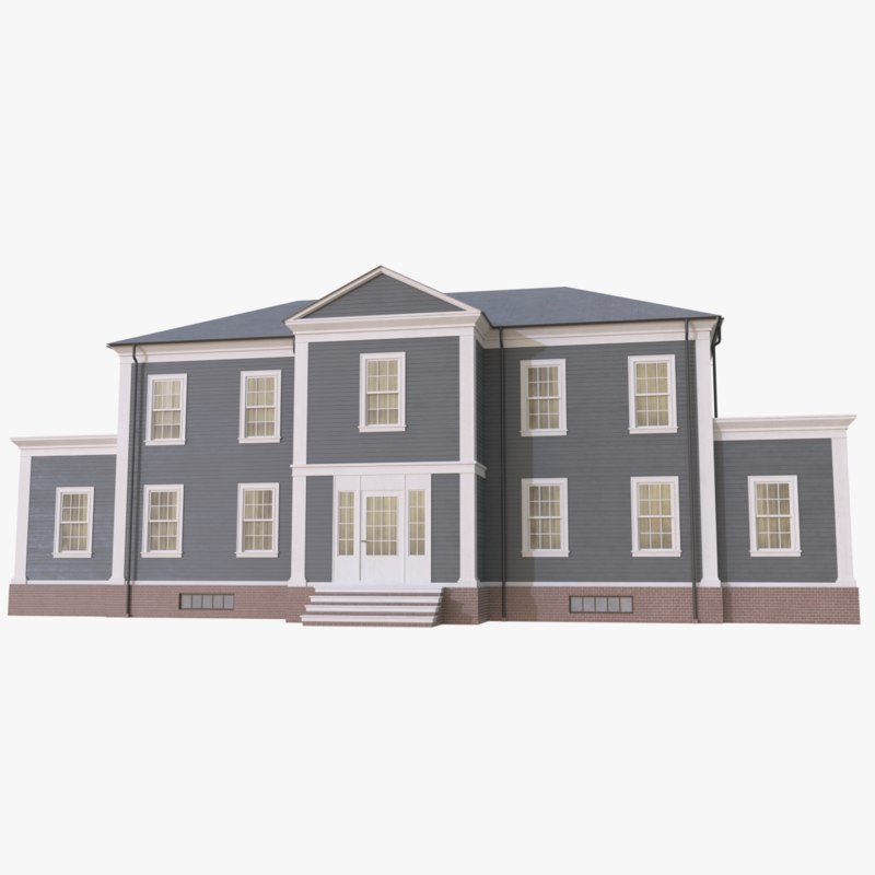 Colonial house 3D model - TurboSquid 1190986