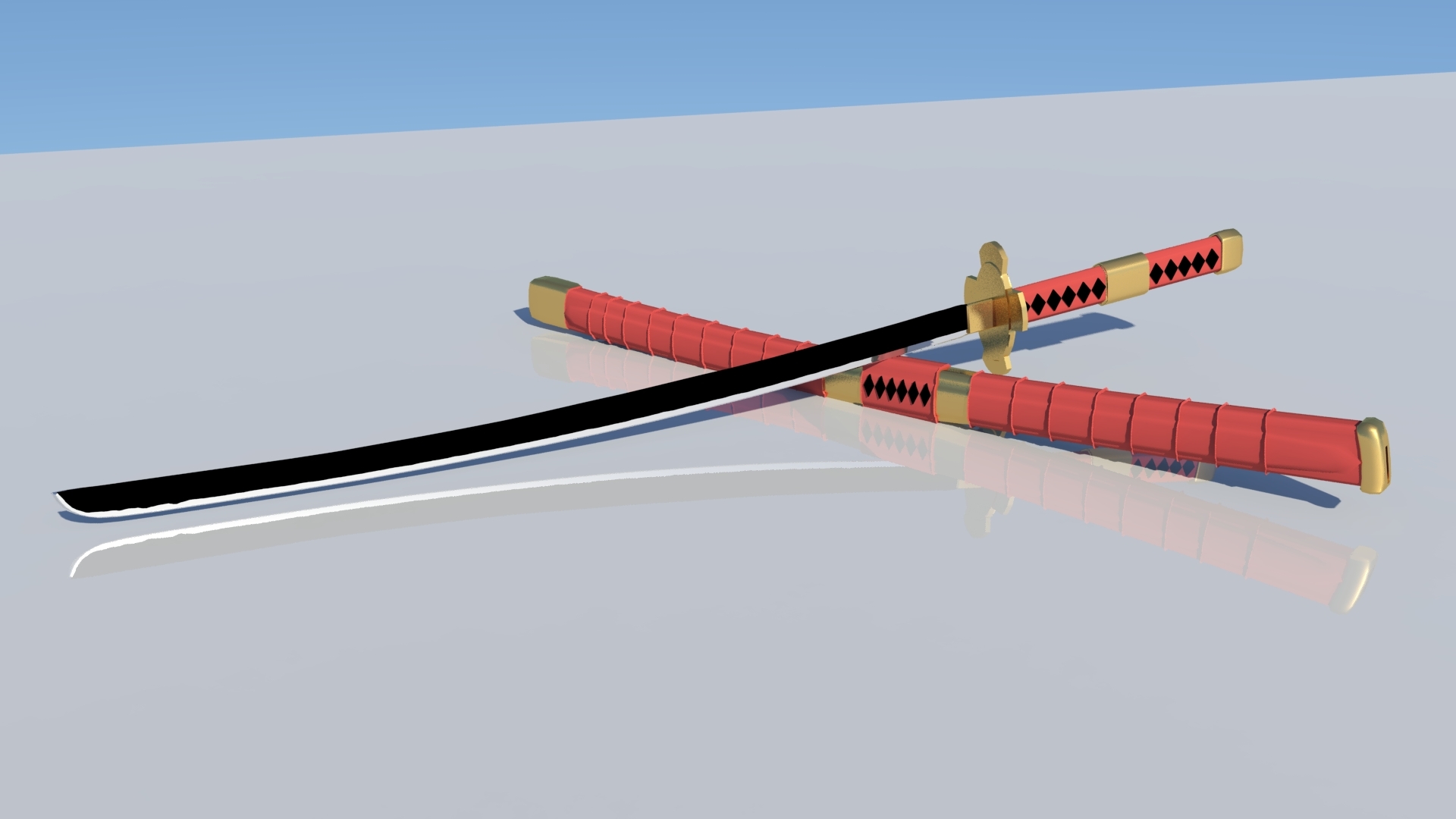 Sandai kitetsu swords zoro 3D - TurboSquid 1191022