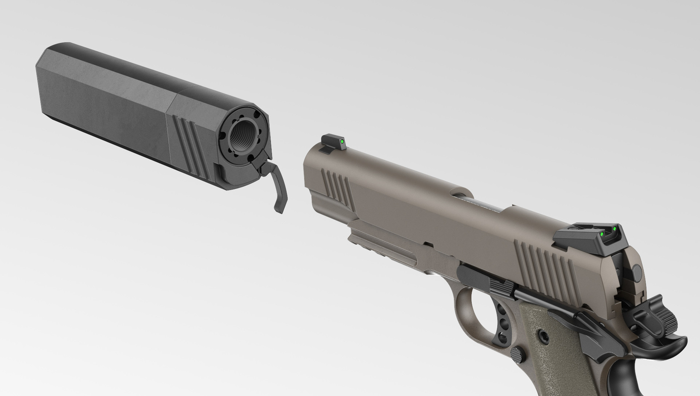 3D 1911 pistol - TurboSquid 1191120