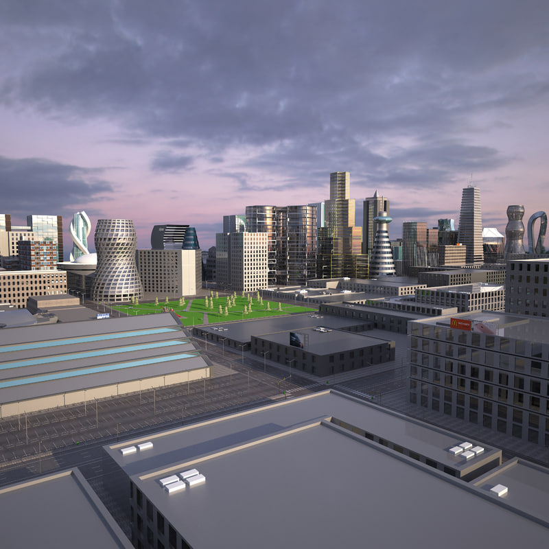 Big city scene 3D model - TurboSquid 1191176