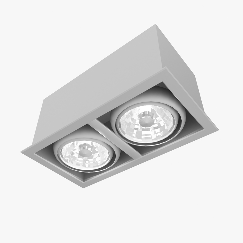 Double spot light fixture 3D model - TurboSquid 1191253