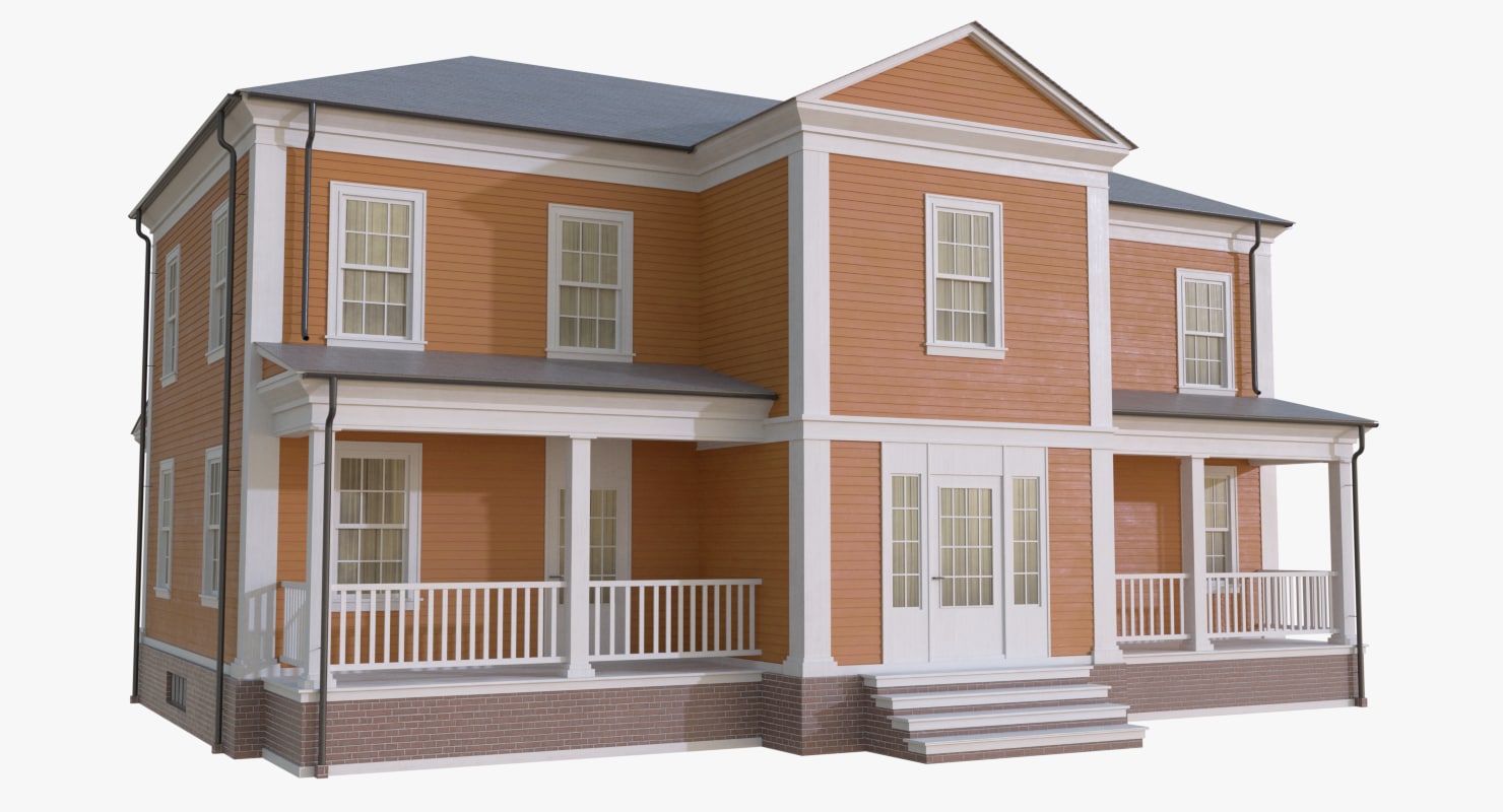3D colonial house - TurboSquid 1191259