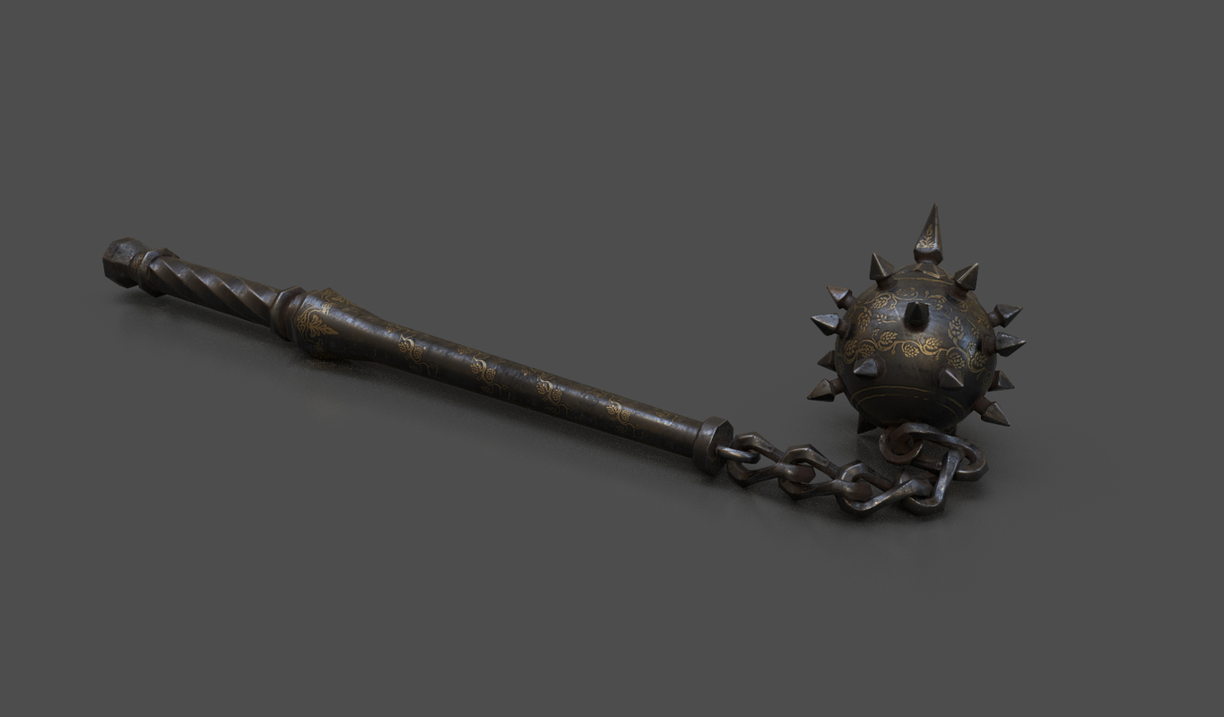 Antique flail model - TurboSquid 1191426
