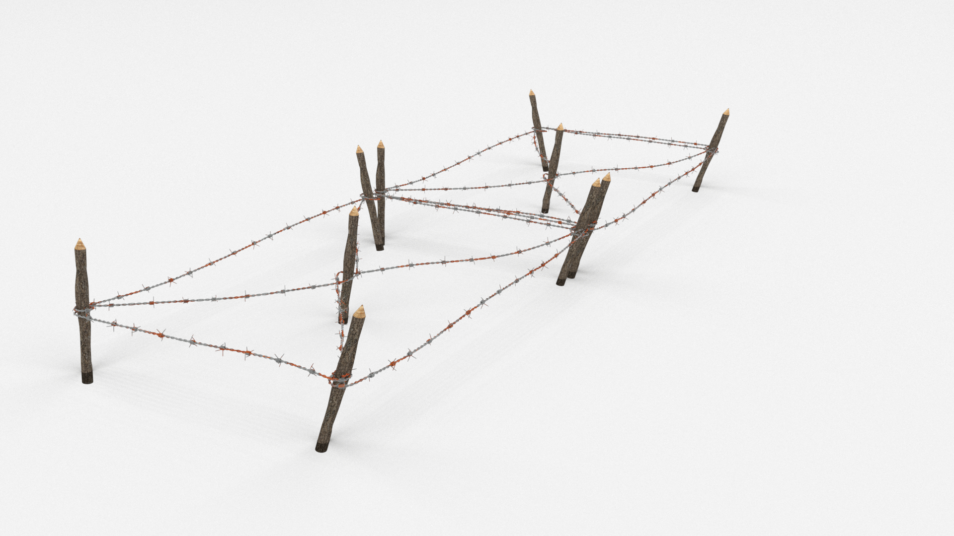 3D barbed wire obstacle model - TurboSquid 1191647