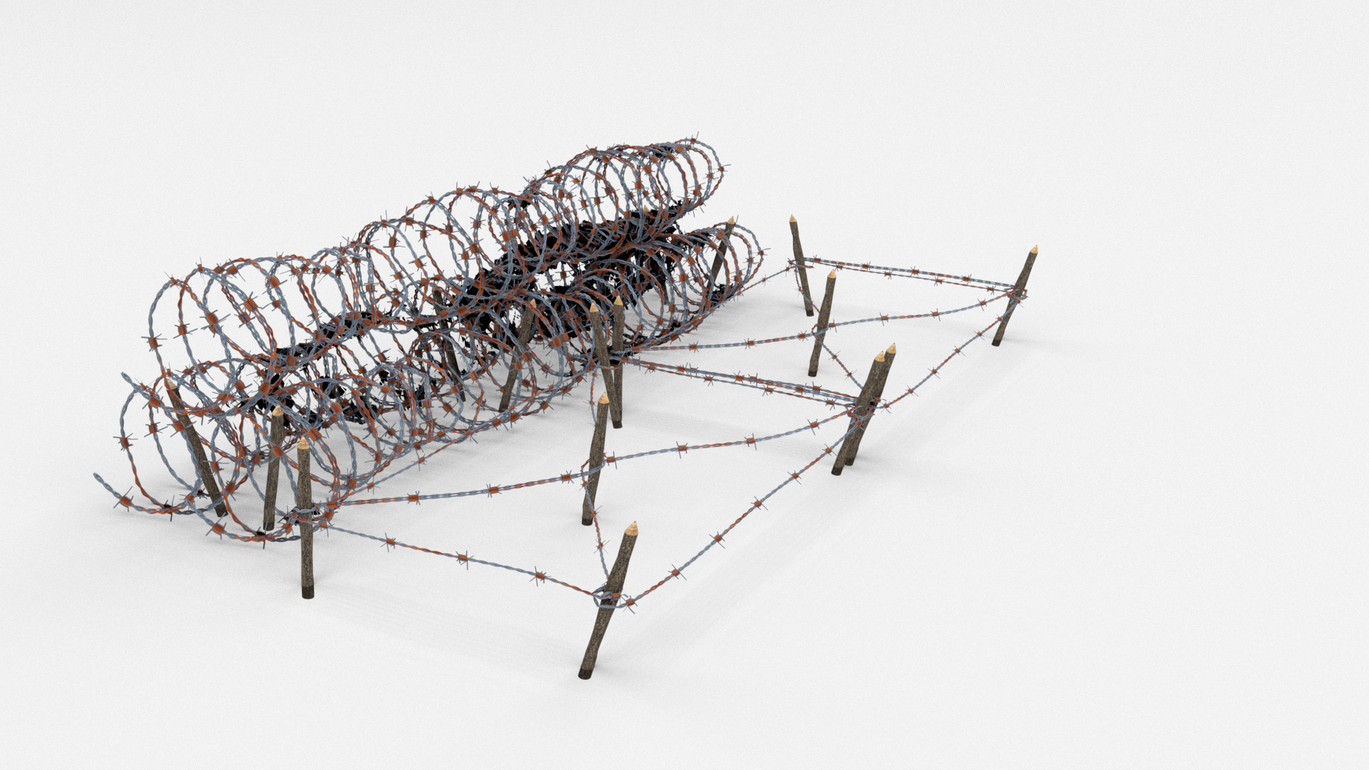Barbed Wire Obstacle 3d Model Turbosquid 1191727