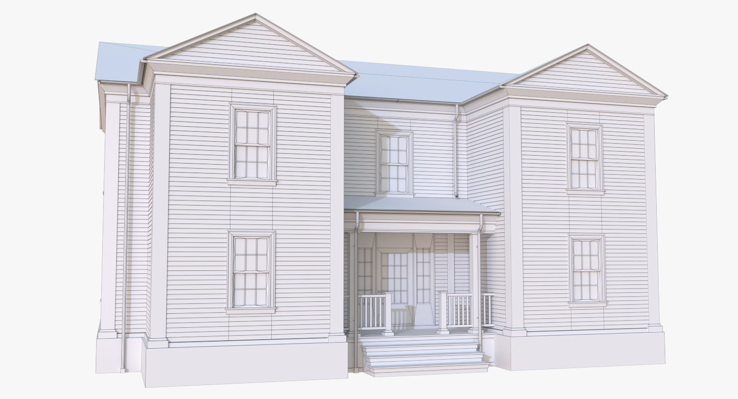 Colonial house 8 3D model - TurboSquid 1191840