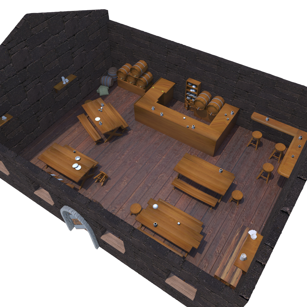 3D medieval tavern set - TurboSquid 1191981