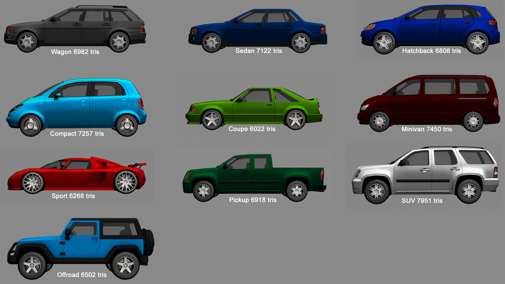 Generic passenger car pack model - TurboSquid 1192370