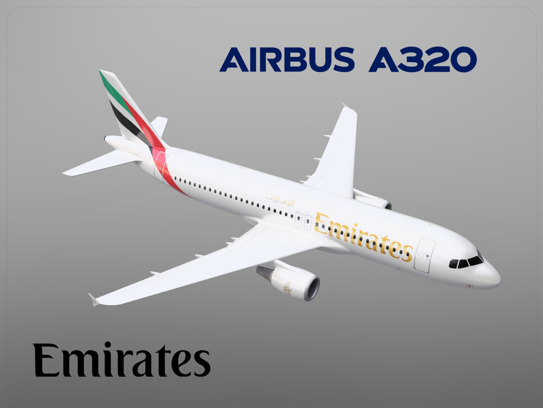 Airbus a320 emirates 3D model - TurboSquid 1192908