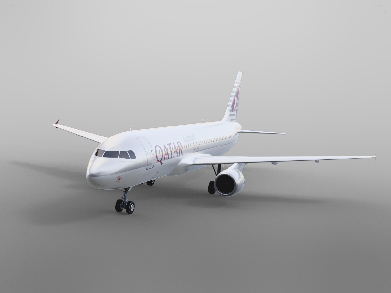 Airbus A320 Qatar Airways mit Fahrwerk 3D-Modell - TurboSquid 1192931