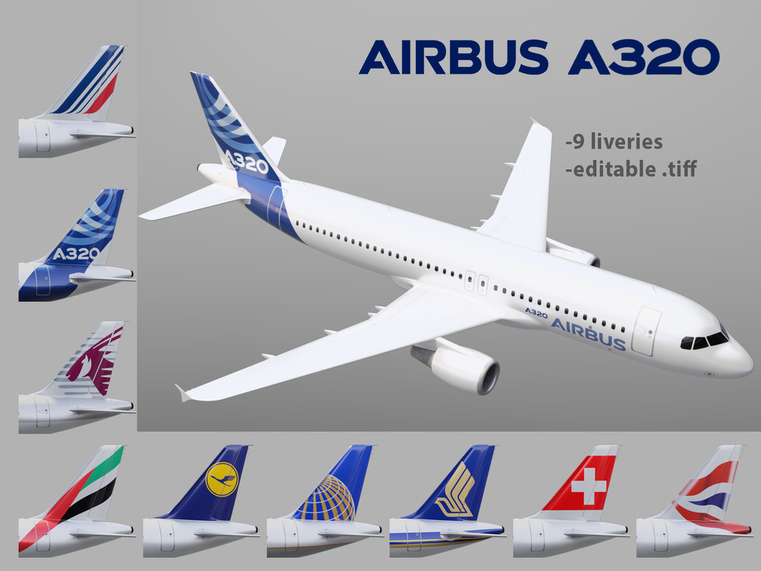 Airbus a320 9 liveries 3D model - TurboSquid 1193126