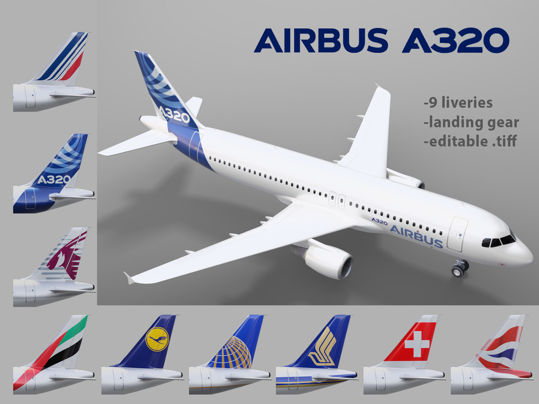 3D airbus a320 9 liveries - TurboSquid 1193129