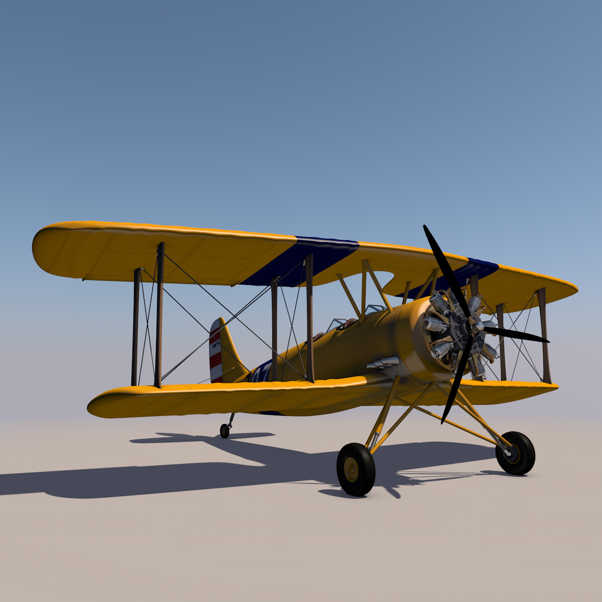 3D yellow biplane - TurboSquid 1193696