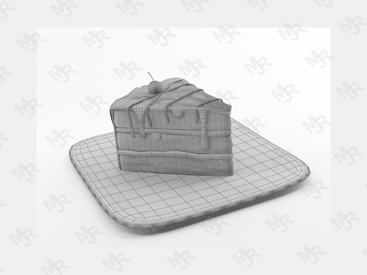 Free 3D slice chocolate cake - TurboSquid 1193718