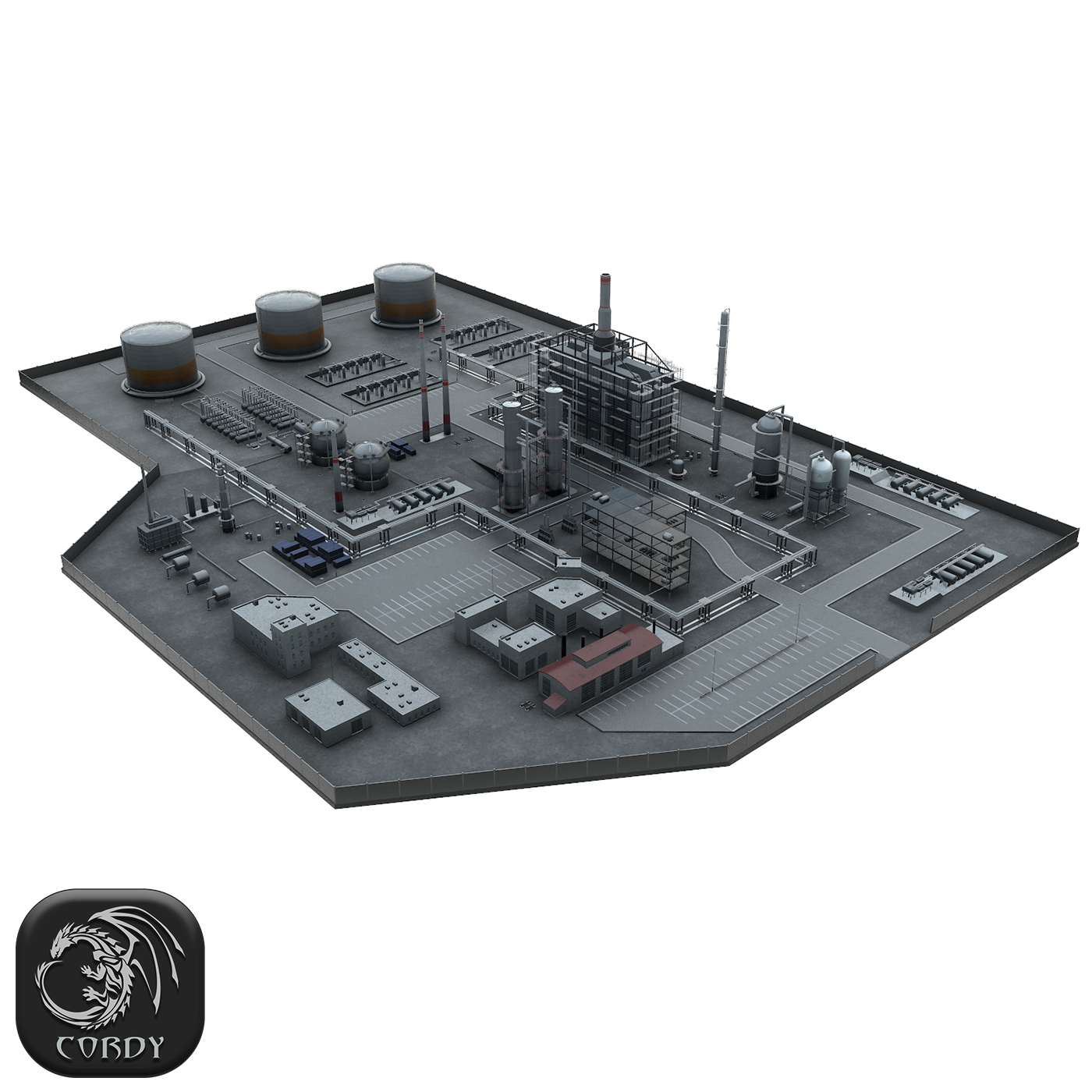 Oil refinery model - TurboSquid 1193799