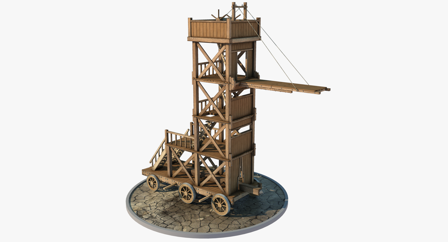 Średniowieczna wieża oblężnicza Model 3D - TurboSquid 1193930