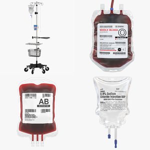 realistic blood bag 3d model
