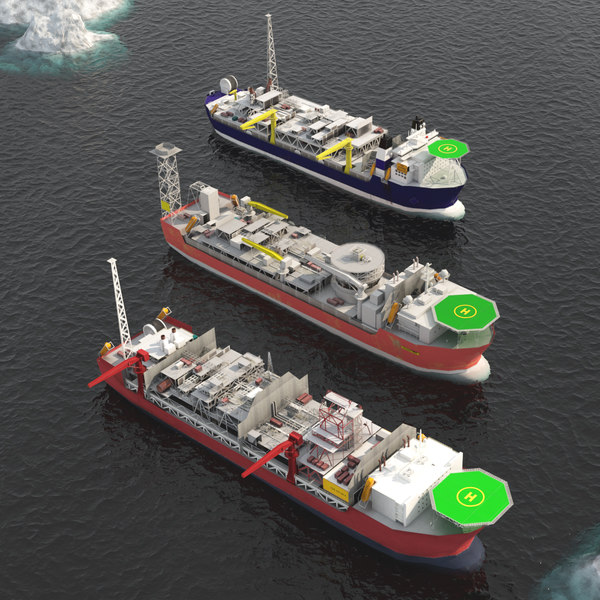 3d model of offshore oil rig platform