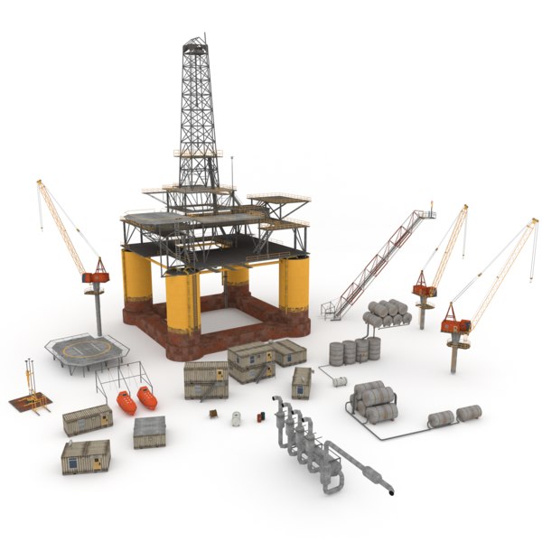 Oil rig model - TurboSquid 1194717