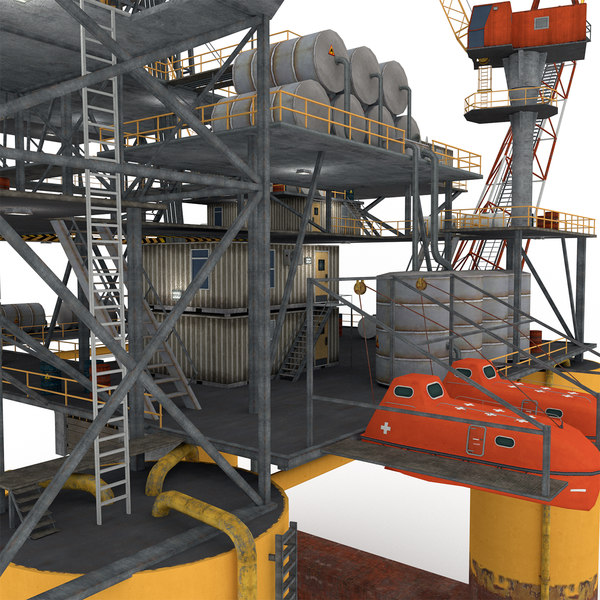 Oil rig model - TurboSquid 1194717