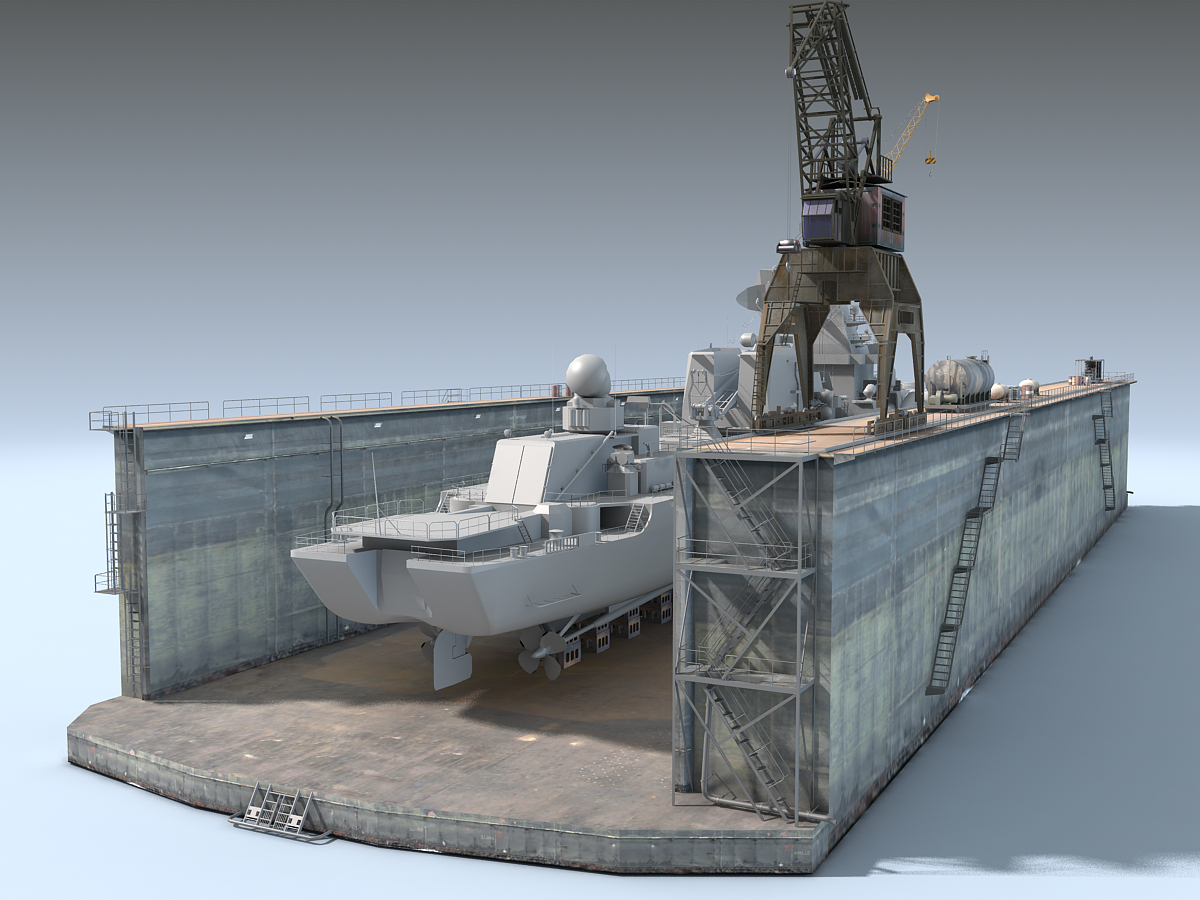 Dry dock 3D model - TurboSquid 1194986