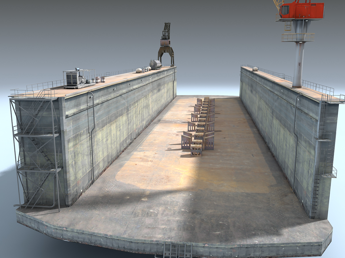 Dry dock 3D model - TurboSquid 1194986