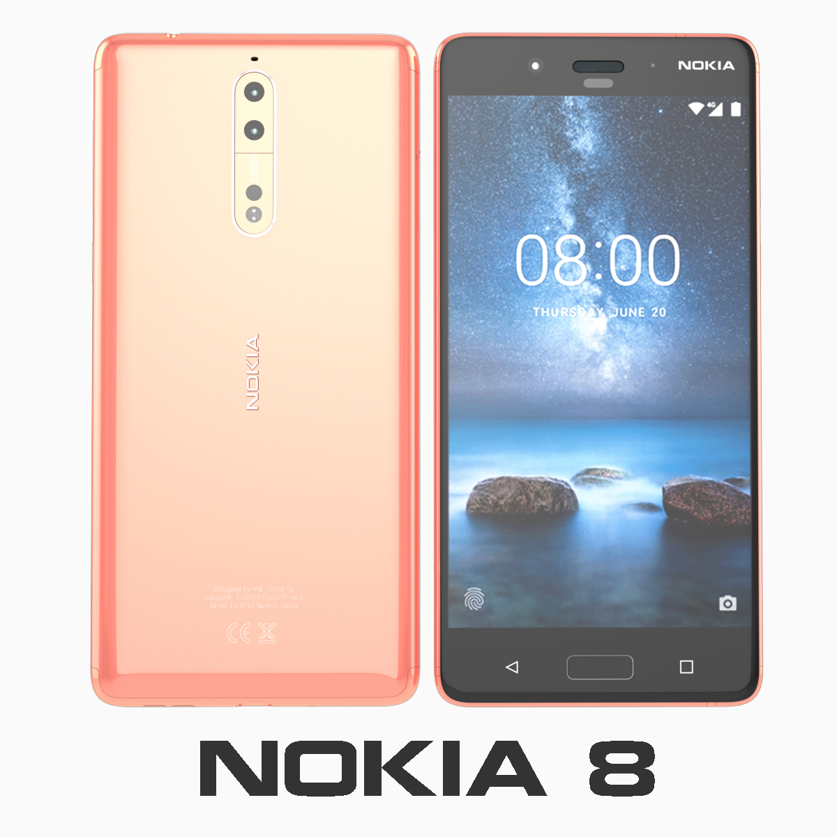 3D nokia 8 polished copper model - TurboSquid 1195142
