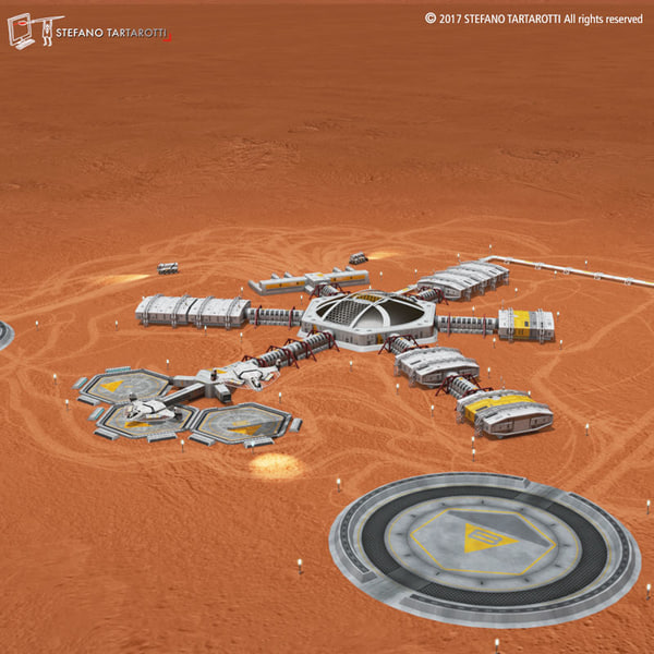Sci-fi moon mars base 3D model - TurboSquid 1195394