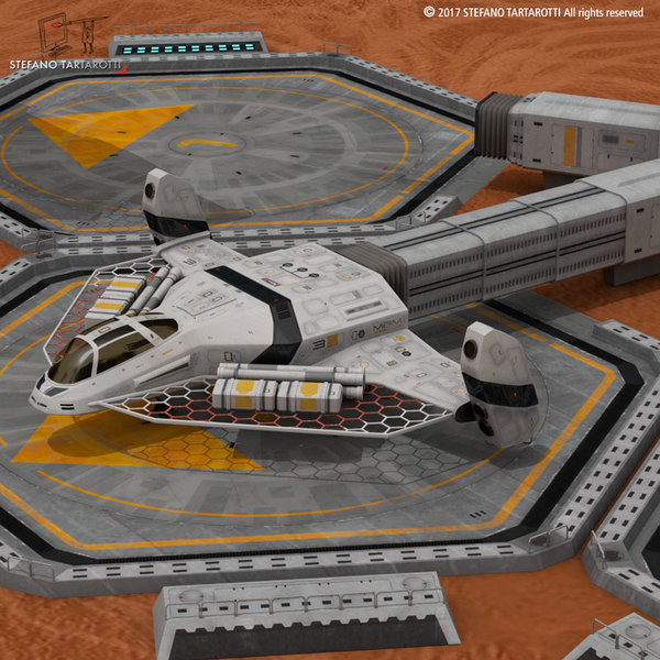 Sci-fi moon mars base 3D model - TurboSquid 1195394