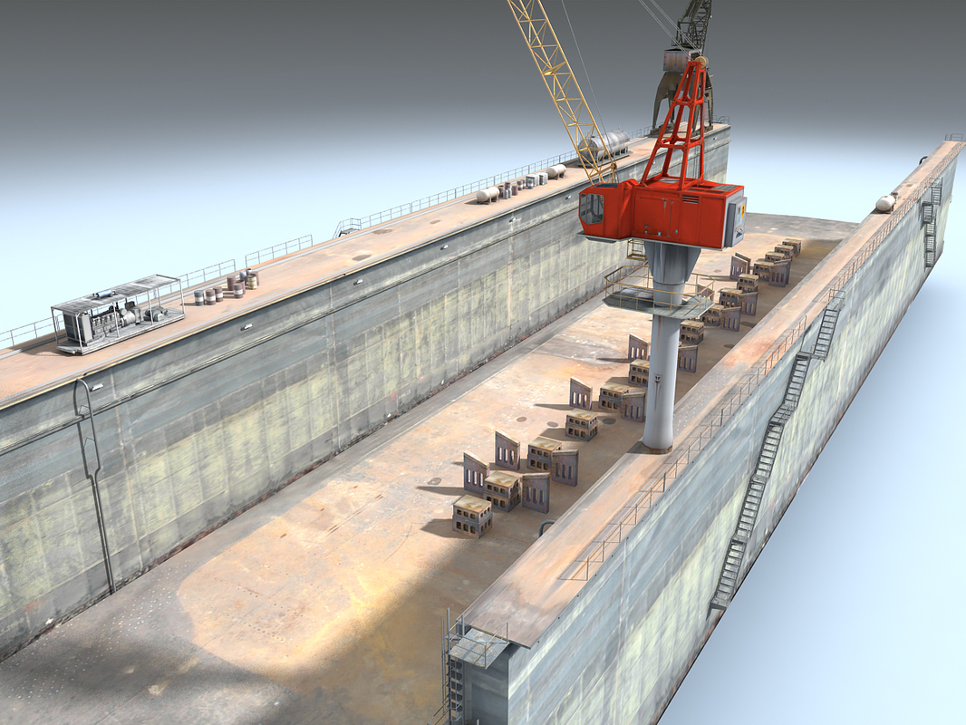 3D dry dock model - TurboSquid 1195646