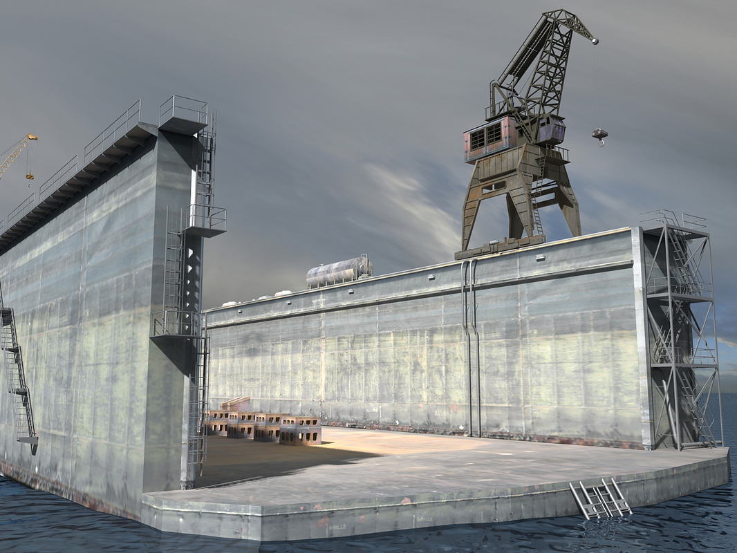 3D dry dock model - TurboSquid 1195646