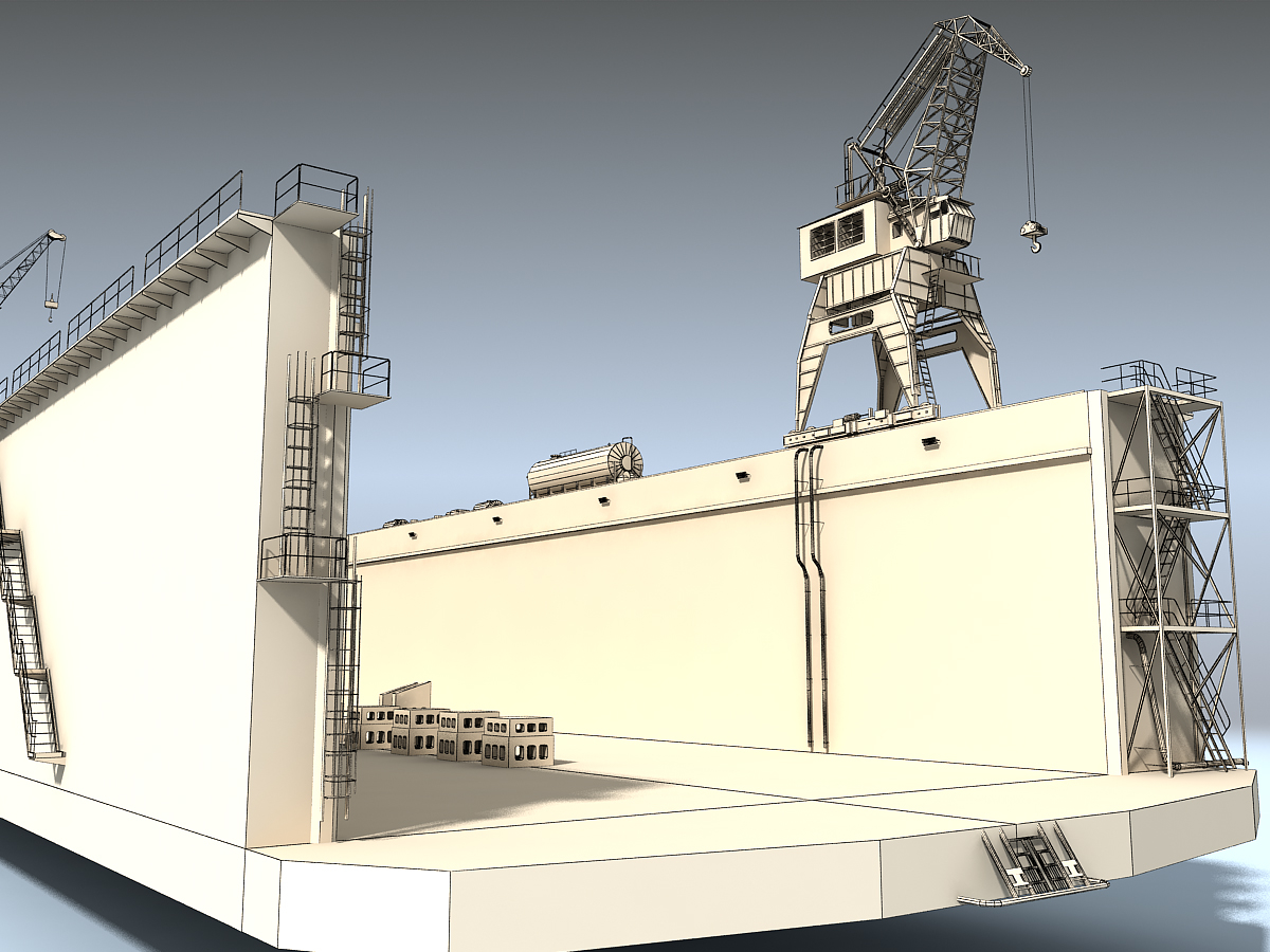 3D dry dock model - TurboSquid 1195646