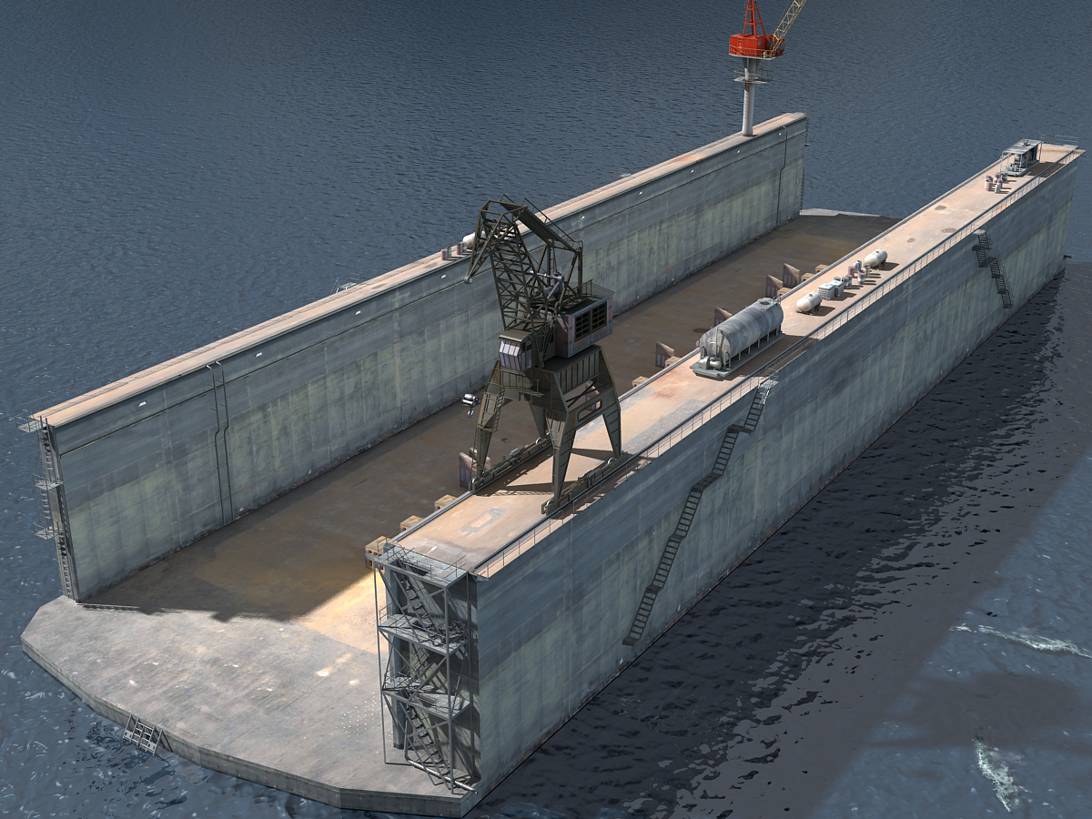 3D dry dock model - TurboSquid 1195646