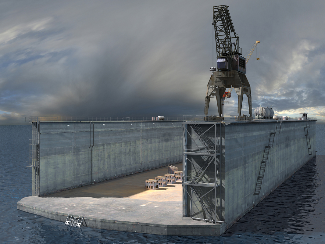 3D dry dock model - TurboSquid 1195646