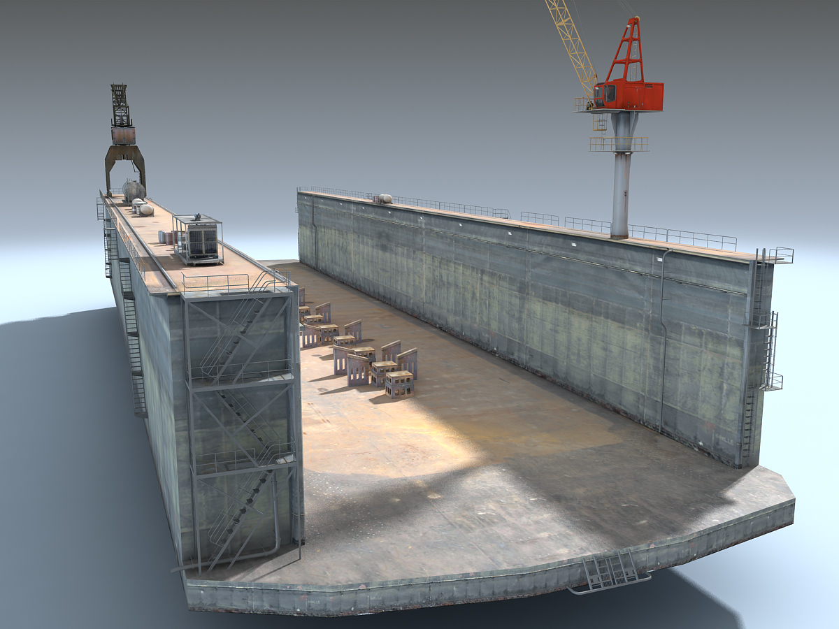 3D dry dock model - TurboSquid 1195646