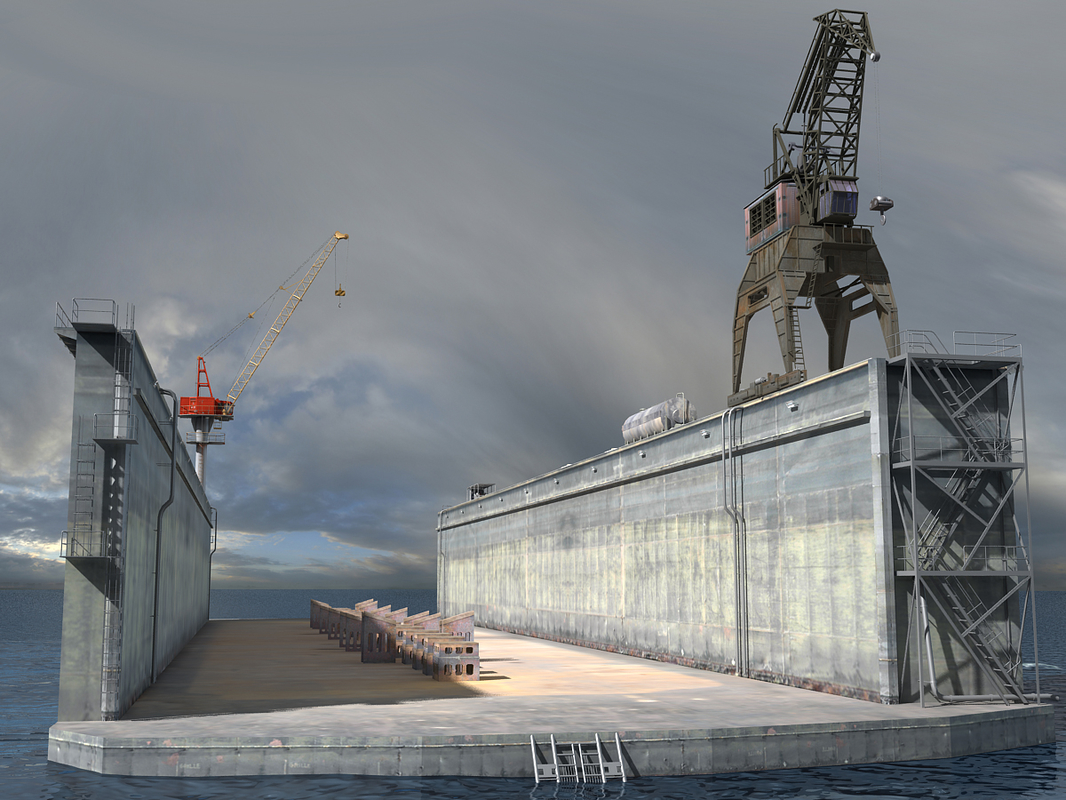 3D dry dock model - TurboSquid 1195646