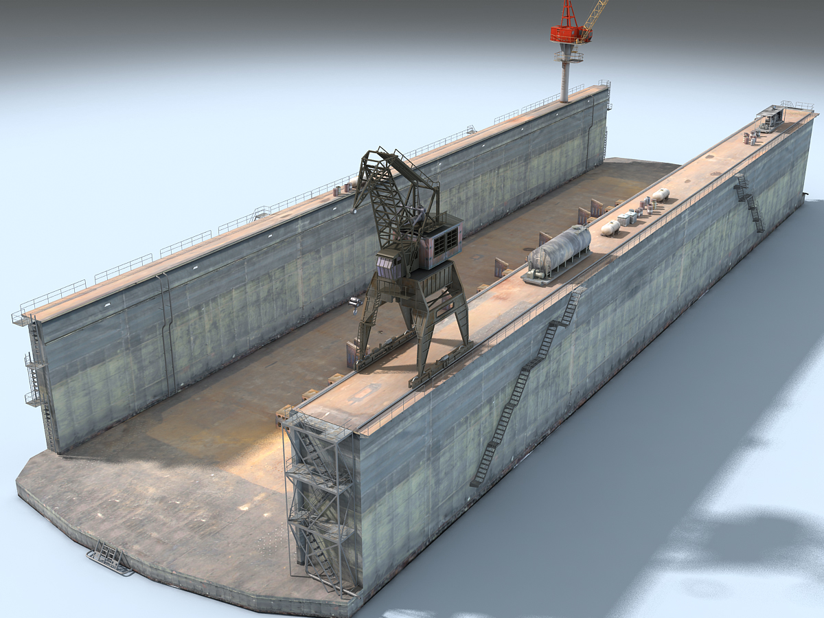 3D dry dock model - TurboSquid 1195646