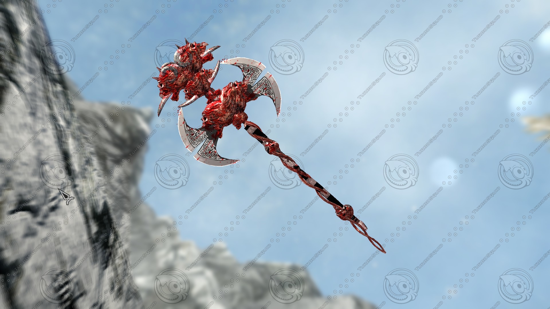 3D model crimson glowing battle axe - TurboSquid 1195760