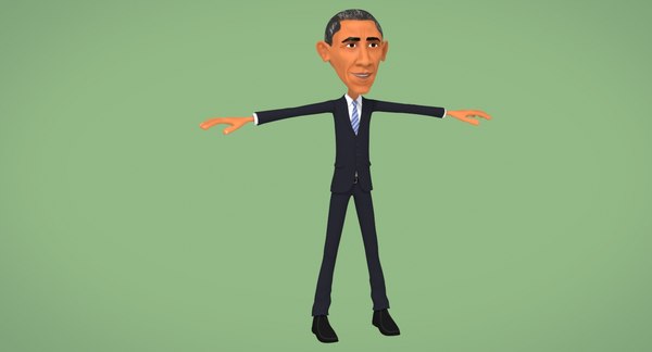 Barack obama cartoon 3D - TurboSquid 1195765