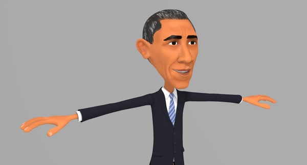 Barack obama cartoon 3D - TurboSquid 1195765