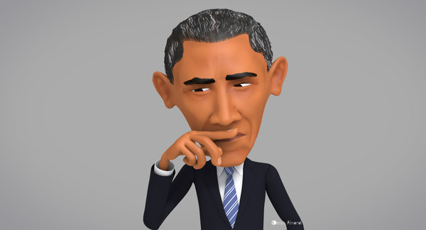 Barack obama cartoon 3D - TurboSquid 1195765
