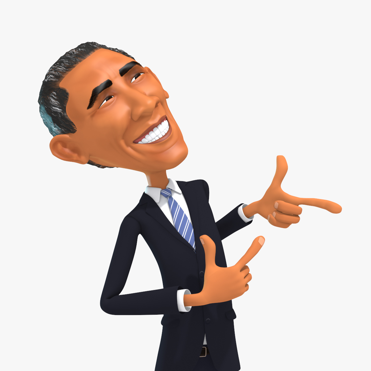 Barack obama cartoon 3D - TurboSquid 1195765