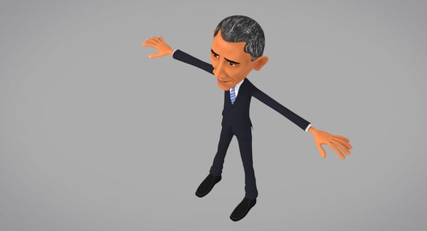 Barack obama cartoon 3D - TurboSquid 1195765